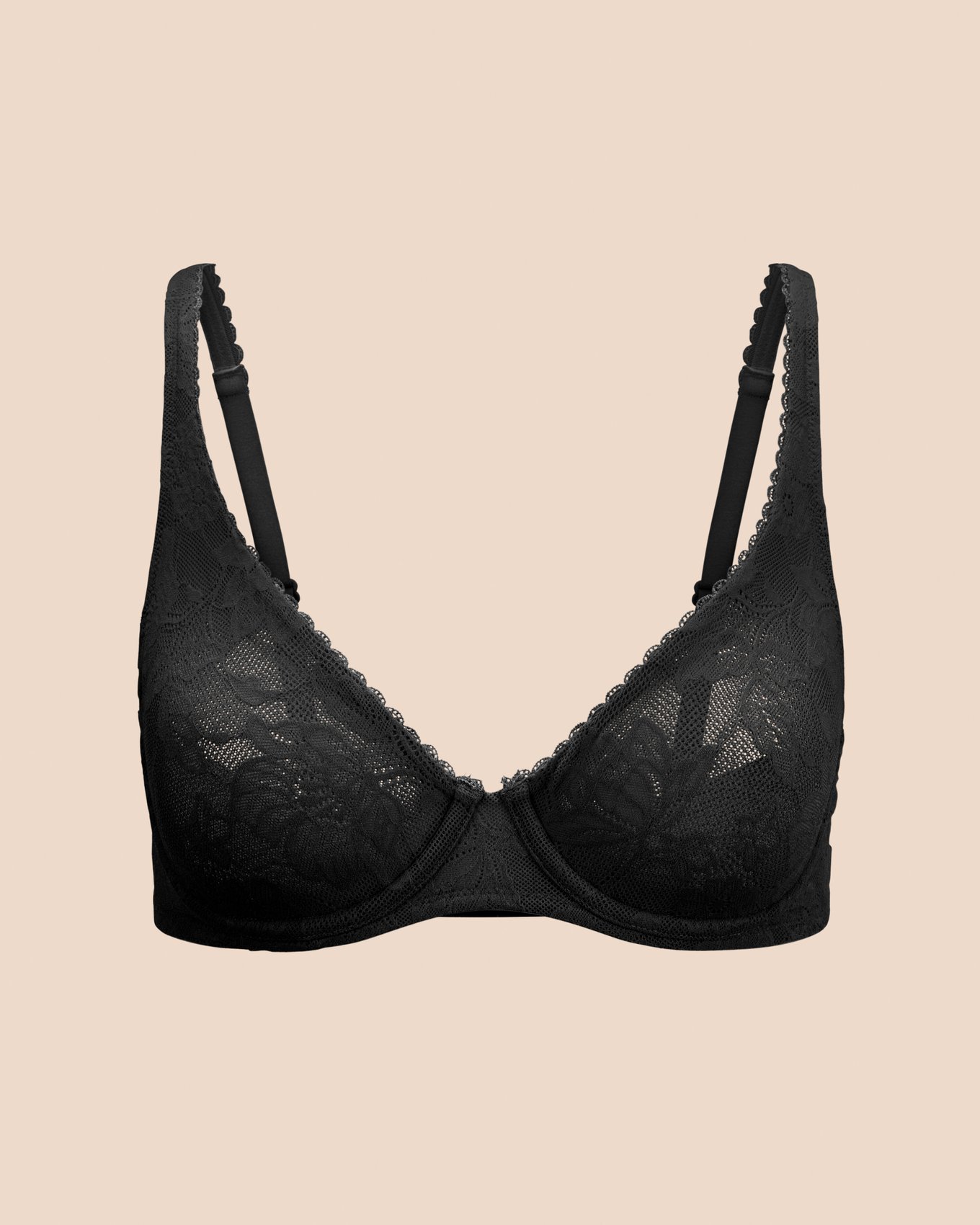 Winona Black Unlined Full Coverage Bra, 32A-38D | Adore Me