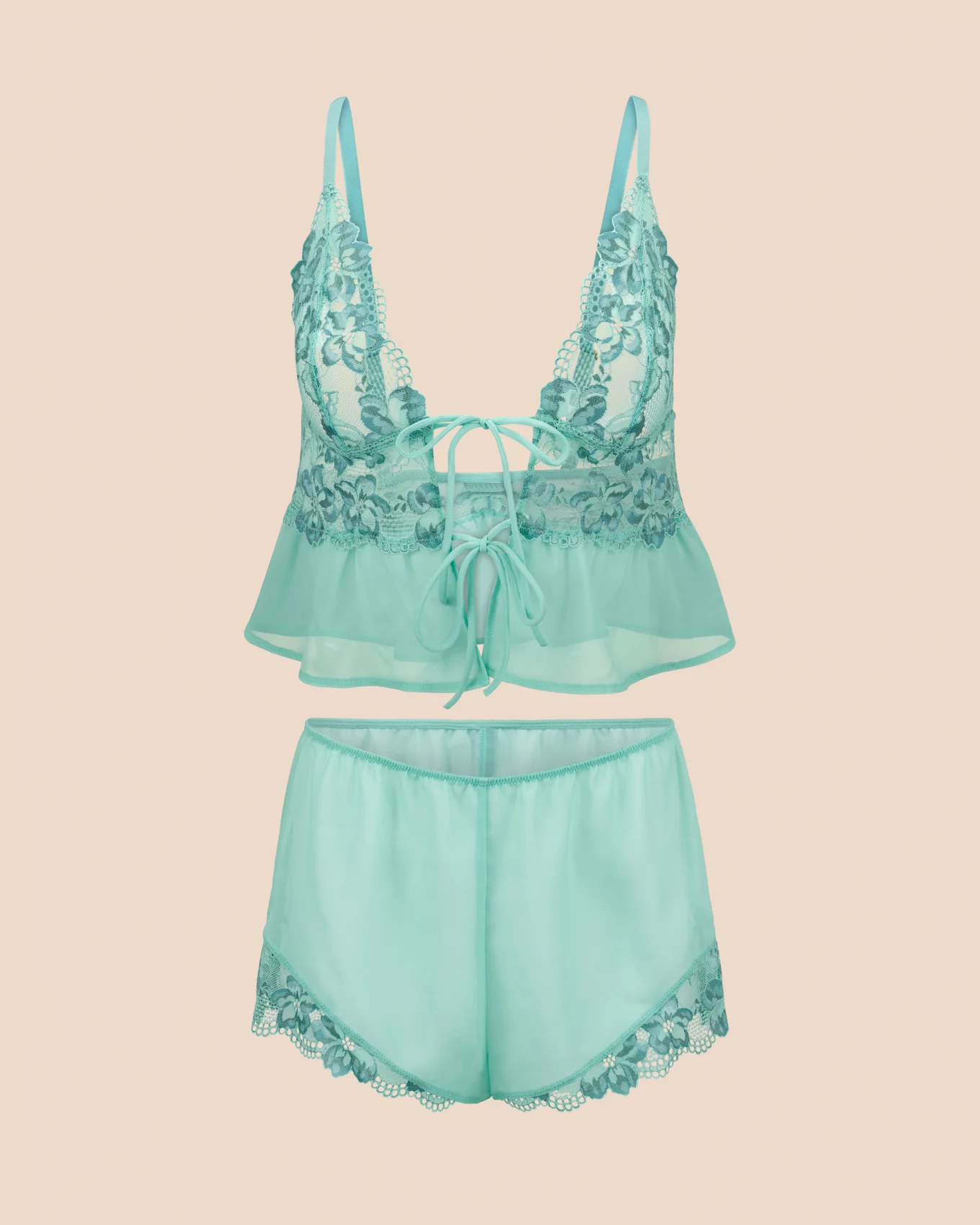 Tammy Medium Green Plus Camisole and Short Set, 1X-3X | Adore Me