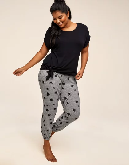 Anna Black T Shirt and Sweatpant Set, XS-XL | Adore Me